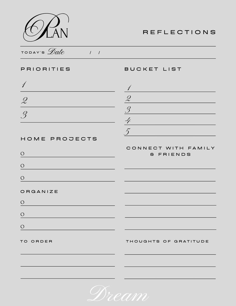 Classy Daily Focus Planner Unlimited Printing-gray - Etsy