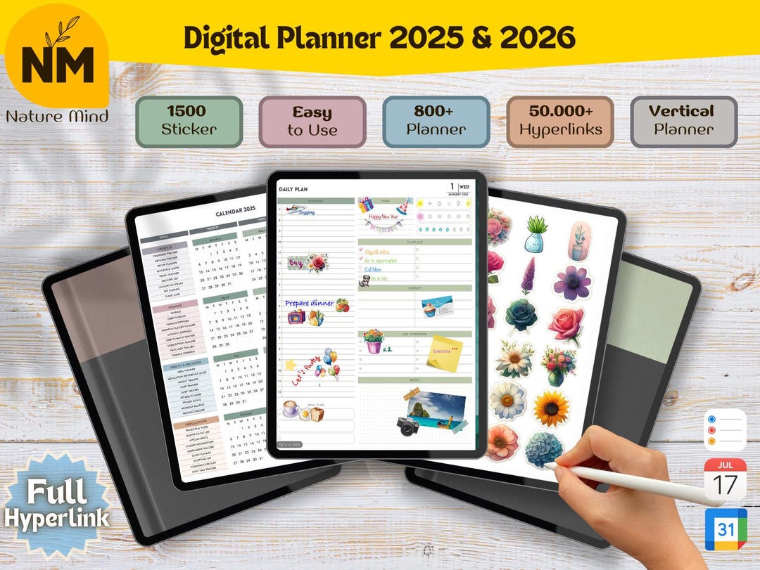 Planner 2025 2026 Digital Full Planner | Hyperlink Planner | Lifestyle ...