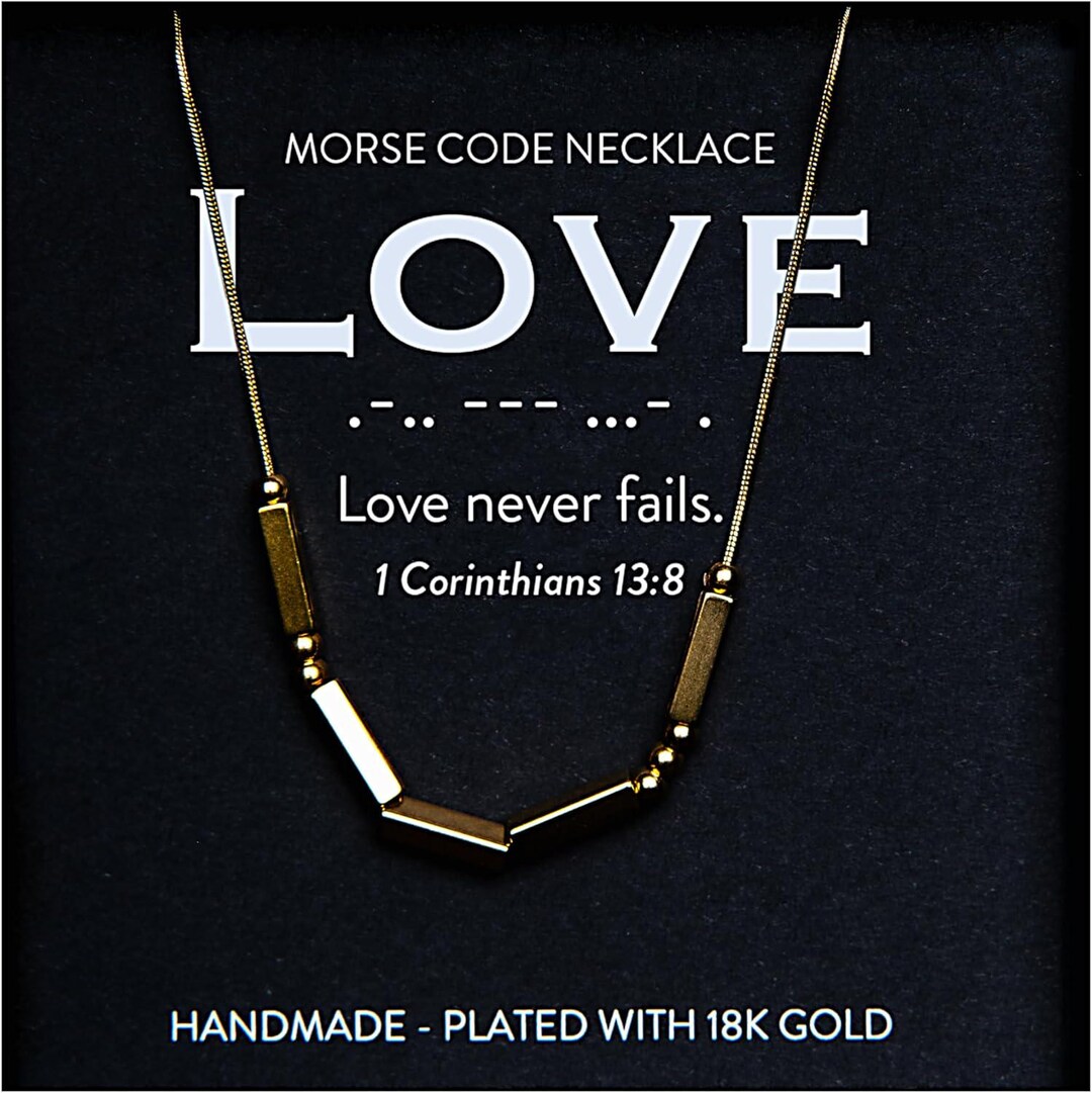 Love 1 Corinthians 13:8 Christian Morse Code Necklace for Her | Women’s ...