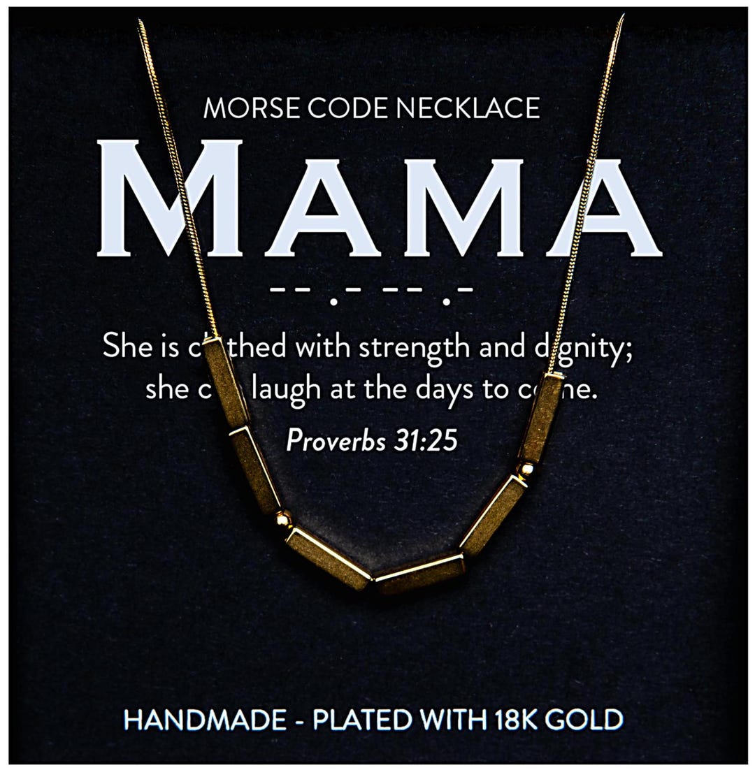 MAMA Proverbs 31:25 Christian Morse Code Necklace for Her | Women’s ...