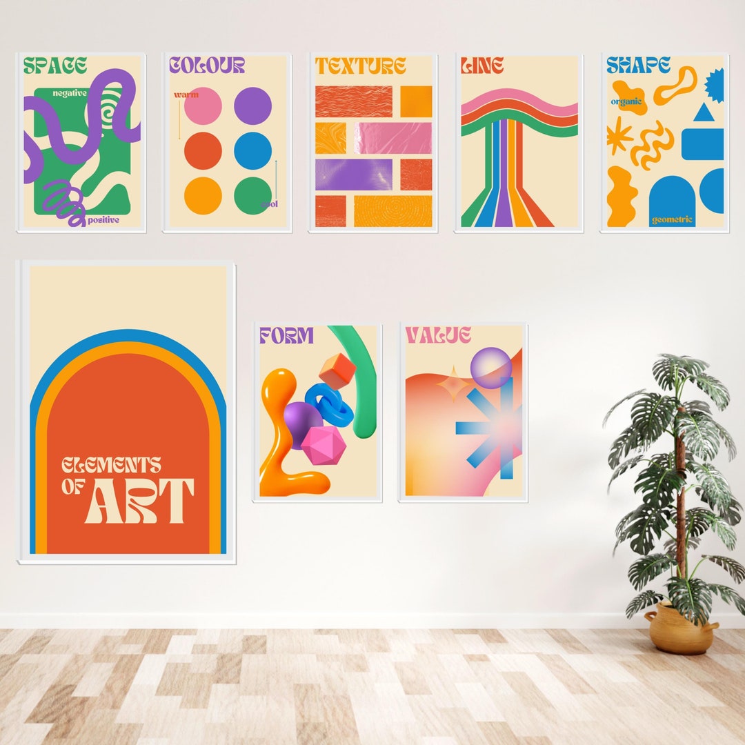 Retro Elements of Art Poster Pack - Etsy