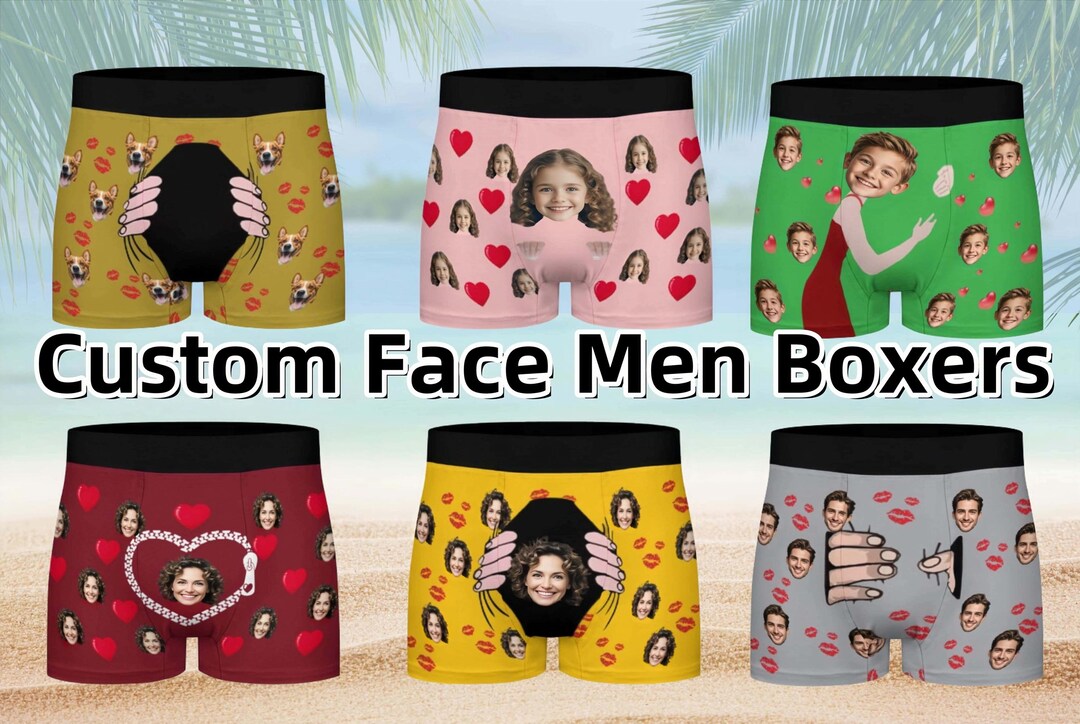 Funny Underwear With Face Custom,personalized Face Boxer Briefs for Men ...