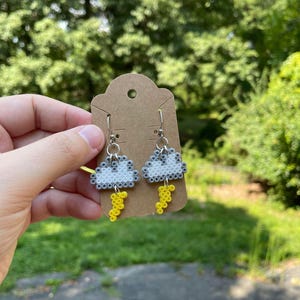 Cloud Earrings | Mini Perler Beads | Weather Lovers - Etsy