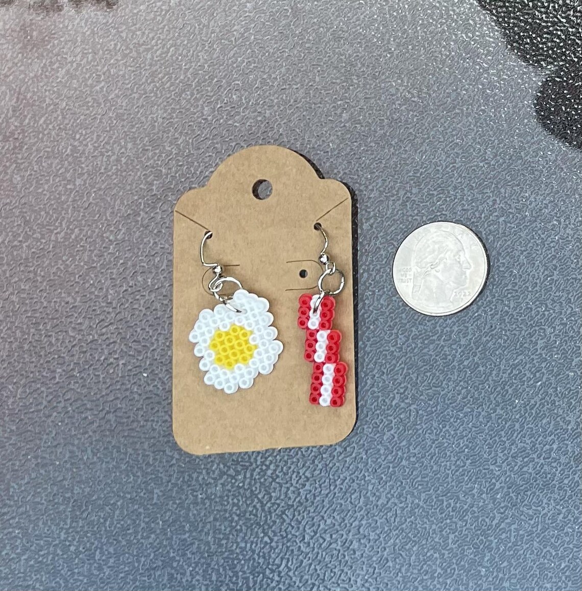 Bacon & Eggs Earrings | Mini Perler Beads | Breakfast Lovers - Etsy