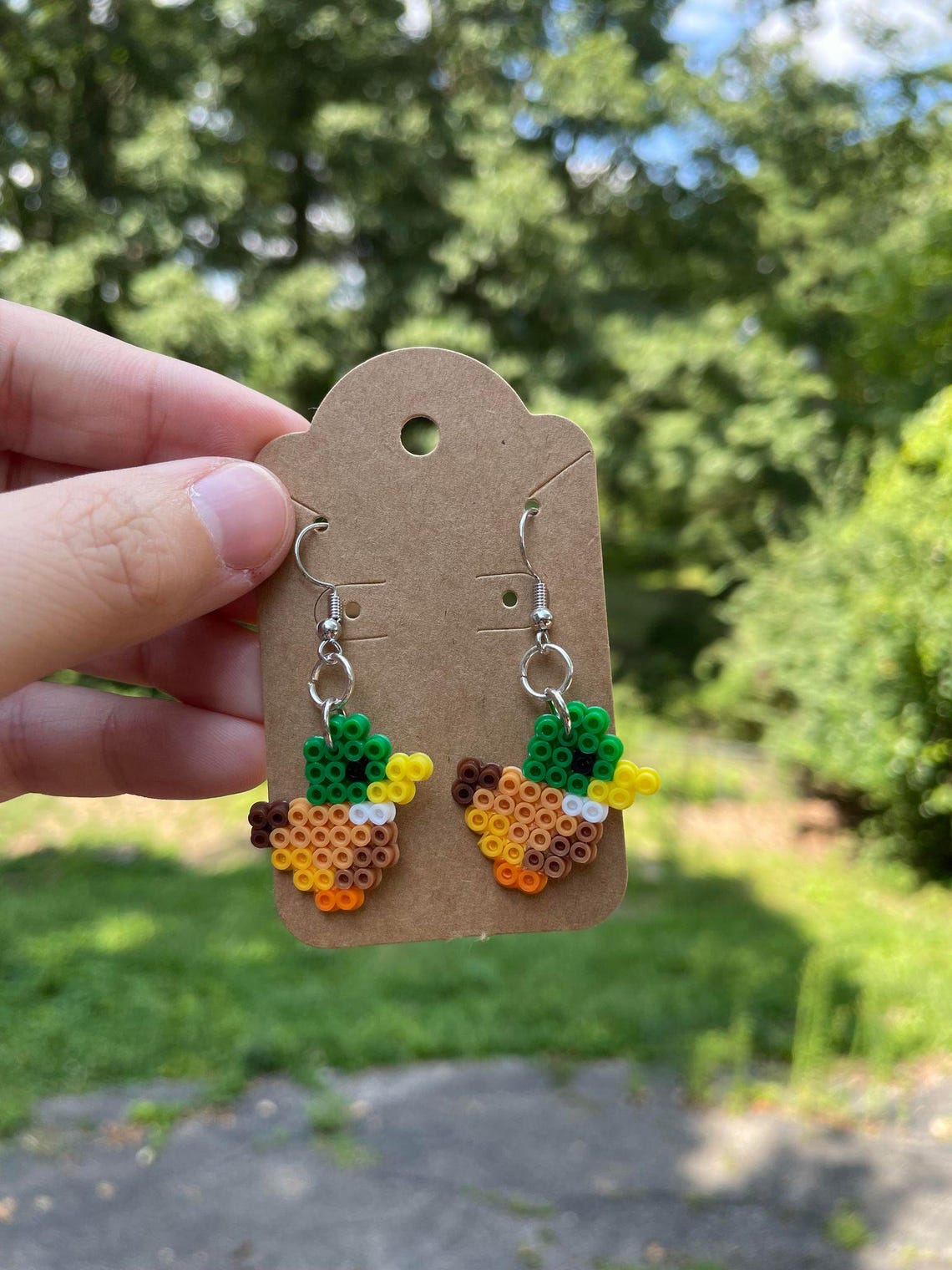 Mallard Earrings | Mini Perler Beads | Cottagecore Earrings | Nature ...