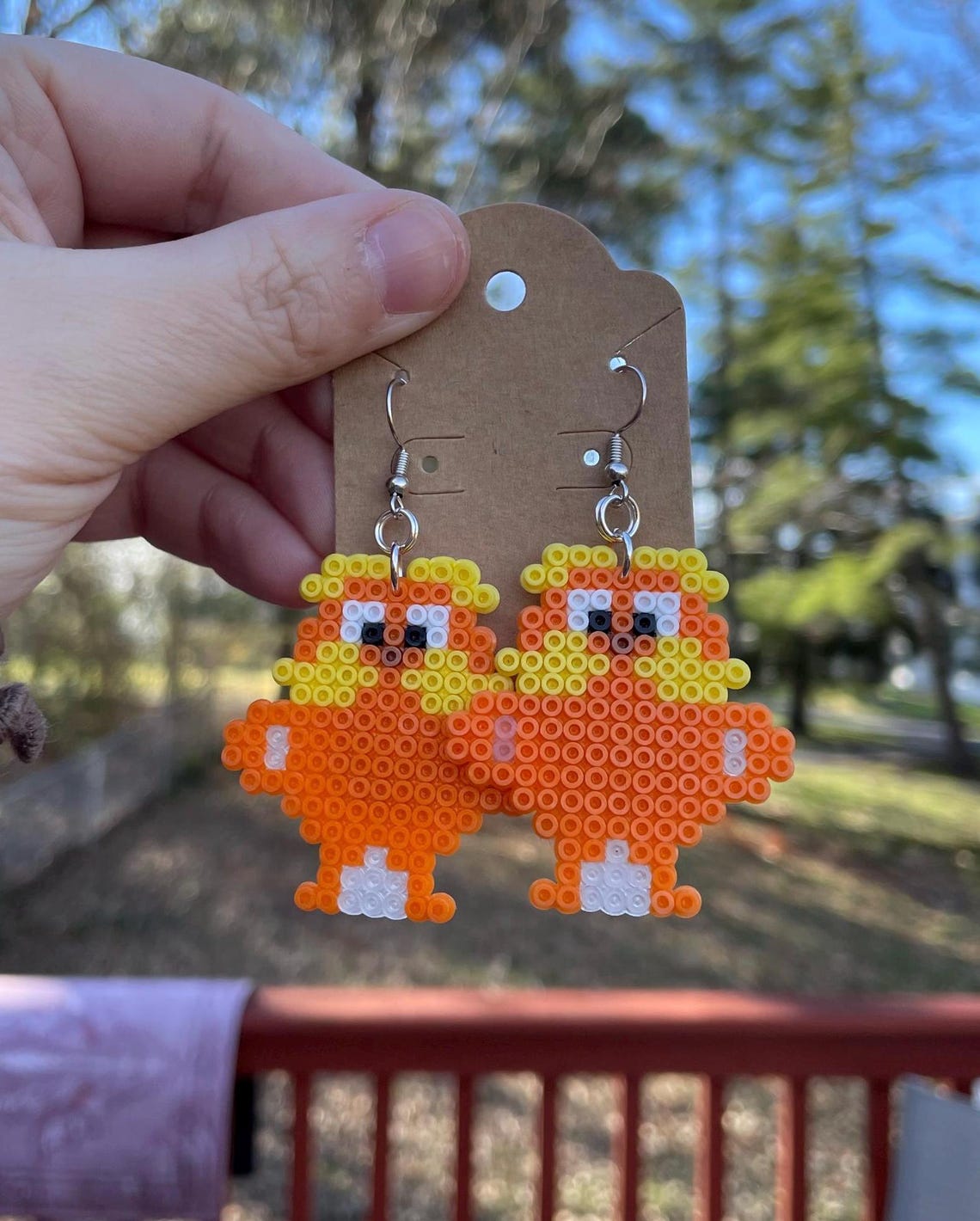 Lorax Earrings | Mini Perler Beads | Earth Day Earrings | I Speak for ...