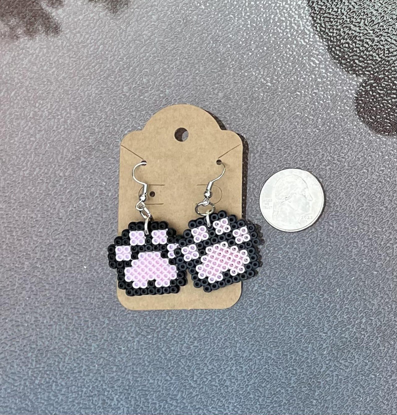 Paw Print Earrings | Mini Perler Beads | Pet Lovers | Toe Beans - Etsy