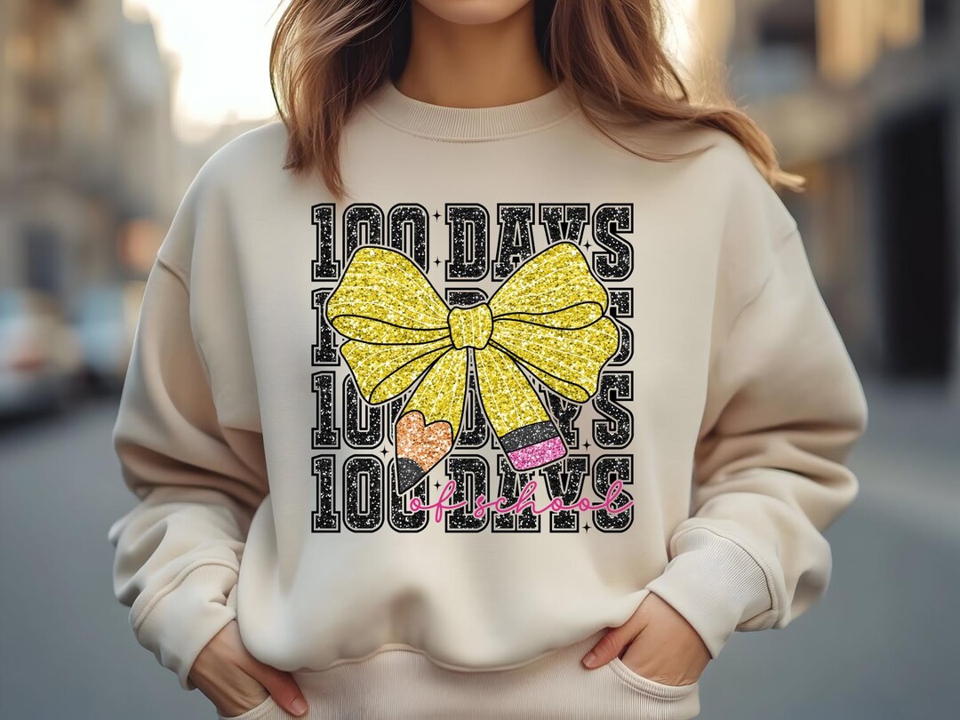 100 Days of School Coquette Bow Png, Coquette Teacher Pencil Bow Png ...