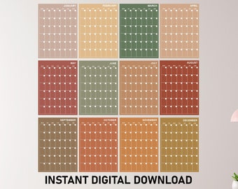 Large Monthly Wall Calendar A4 A3 Size, Undated Wall Planner ...