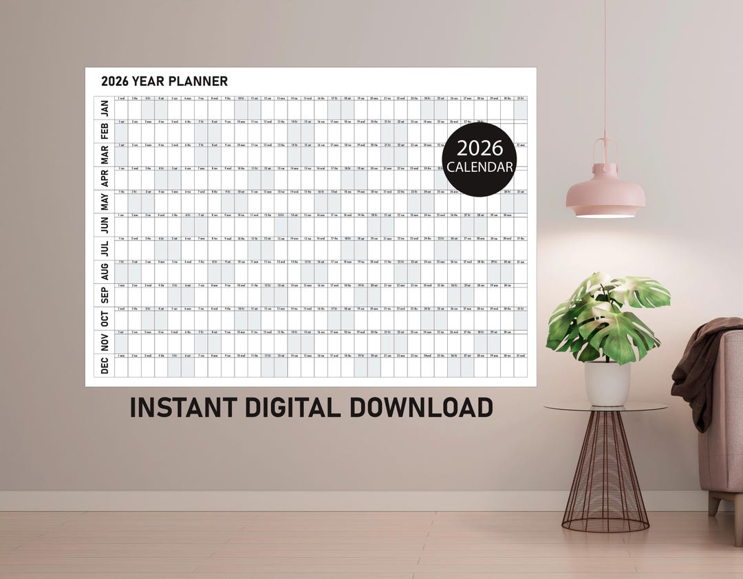 Large Wall Calendar 2026, Wall Planner 2026, Giant Wall Calendar, Full ...