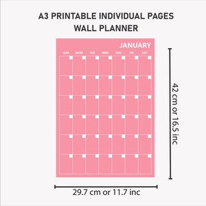 Large Monthly Wall Calendar 2025, Pastel Wall Calendar, Undated Wall ...