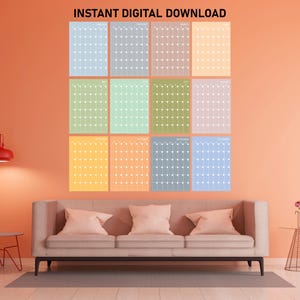 Large Monthly Wall Calendar Printable Bright, Pastel Wall Planner 2025 ...