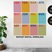 Large Monthly Wall Calendar Printable Bright, Undated Wall Calendar ...