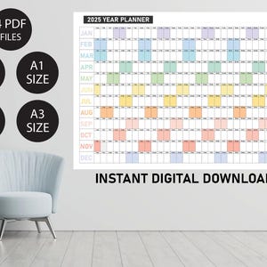 2025 Large Year Wall Planner Landscape Colourful, This is the Year ...
