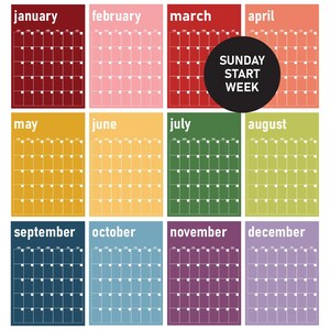 Large Monthly Wall Calendar A3 A4 PDF, Yearly Wall Calendar, Undated ...
