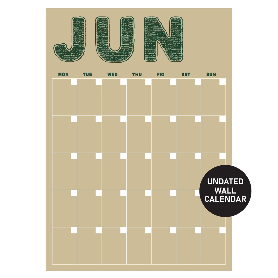 Large Monthly Wall Calendar A4 A3 Size, Undated Wall Planner ...