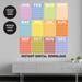Large Monthly Wall Calendar Printable Bright, Pastel Wall Planner 2025 ...