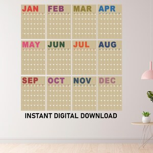 Large Monthly Wall Calendar A4 A3 Size, Undated Wall Planner ...