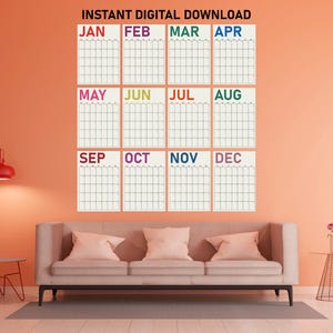 Large Monthly Wall Calendar A4 A3 Size, Undated Wall Calendar ...