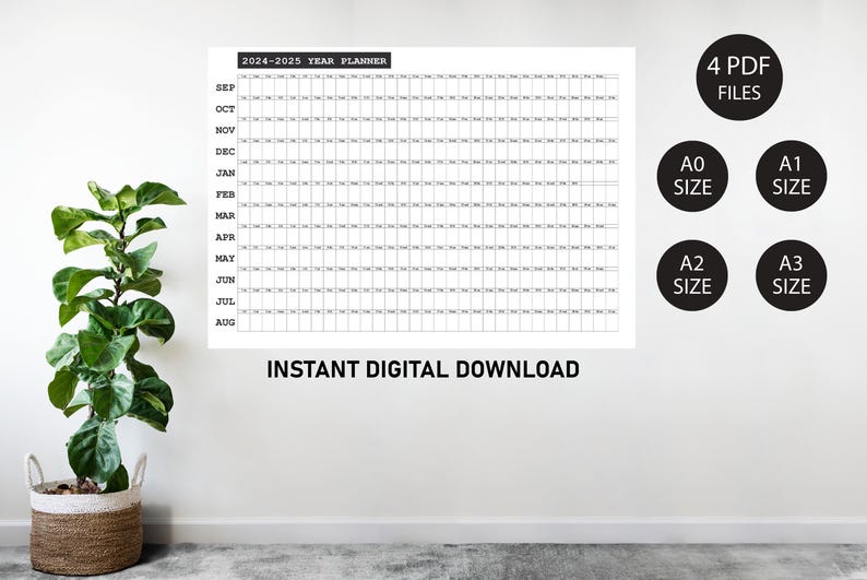 Academic Wall Calendar 2024-2025 Start September, School Year Planner ...