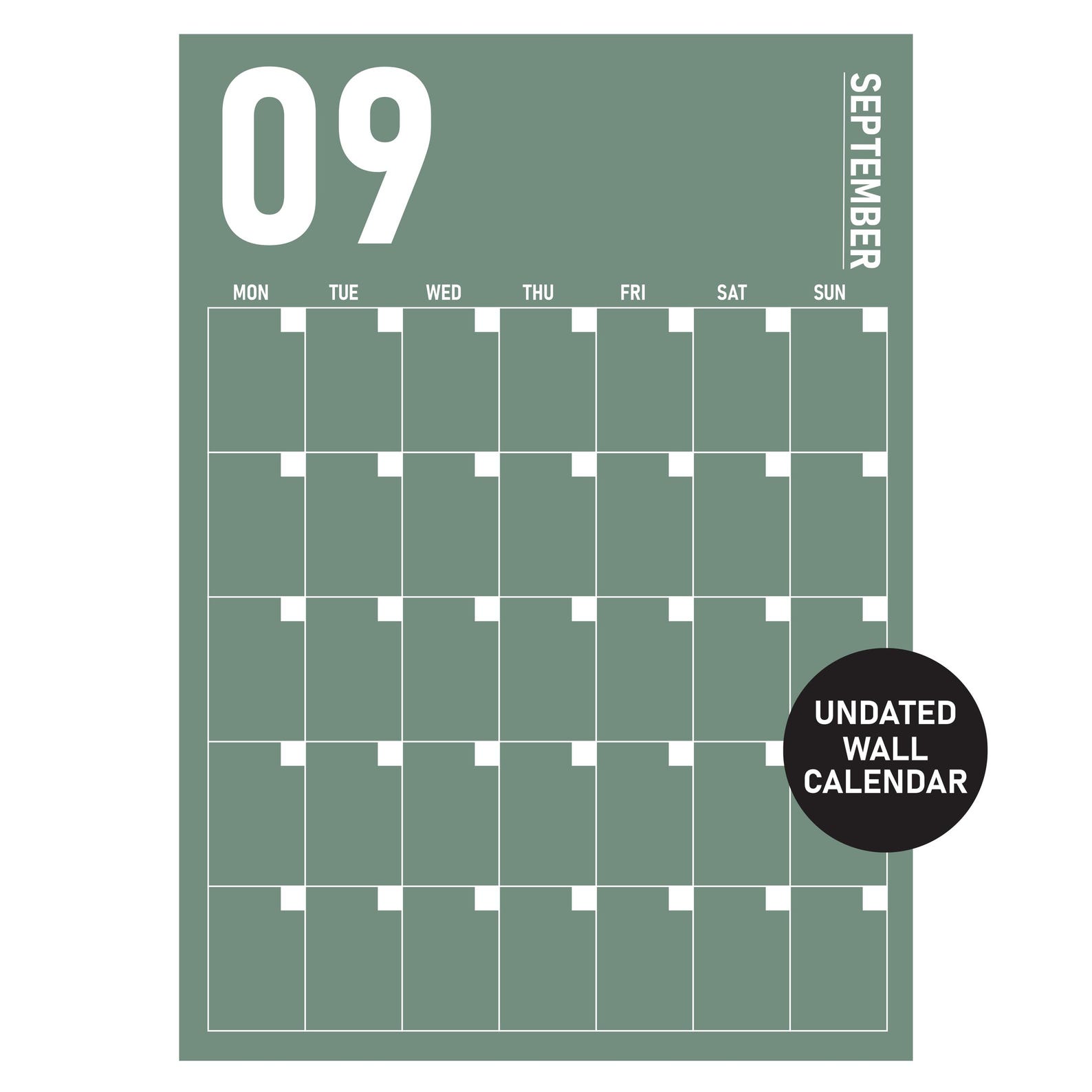 Large Monthly Wall Calendar A4 A3 Size, Undated Wall Calendar ...
