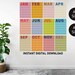 Large Monthly Wall Calendar Printable Bright, Undated Wall Calendar ...