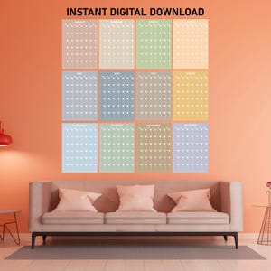 Large Monthly Wall Planner A3 A4 PDF, Pastel Wall Calendar, Undated ...