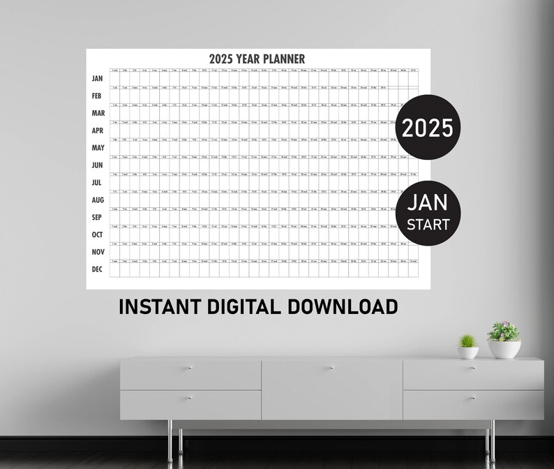 2025 Large Year Wall Planner Landscape Colourful, This is the Year ...