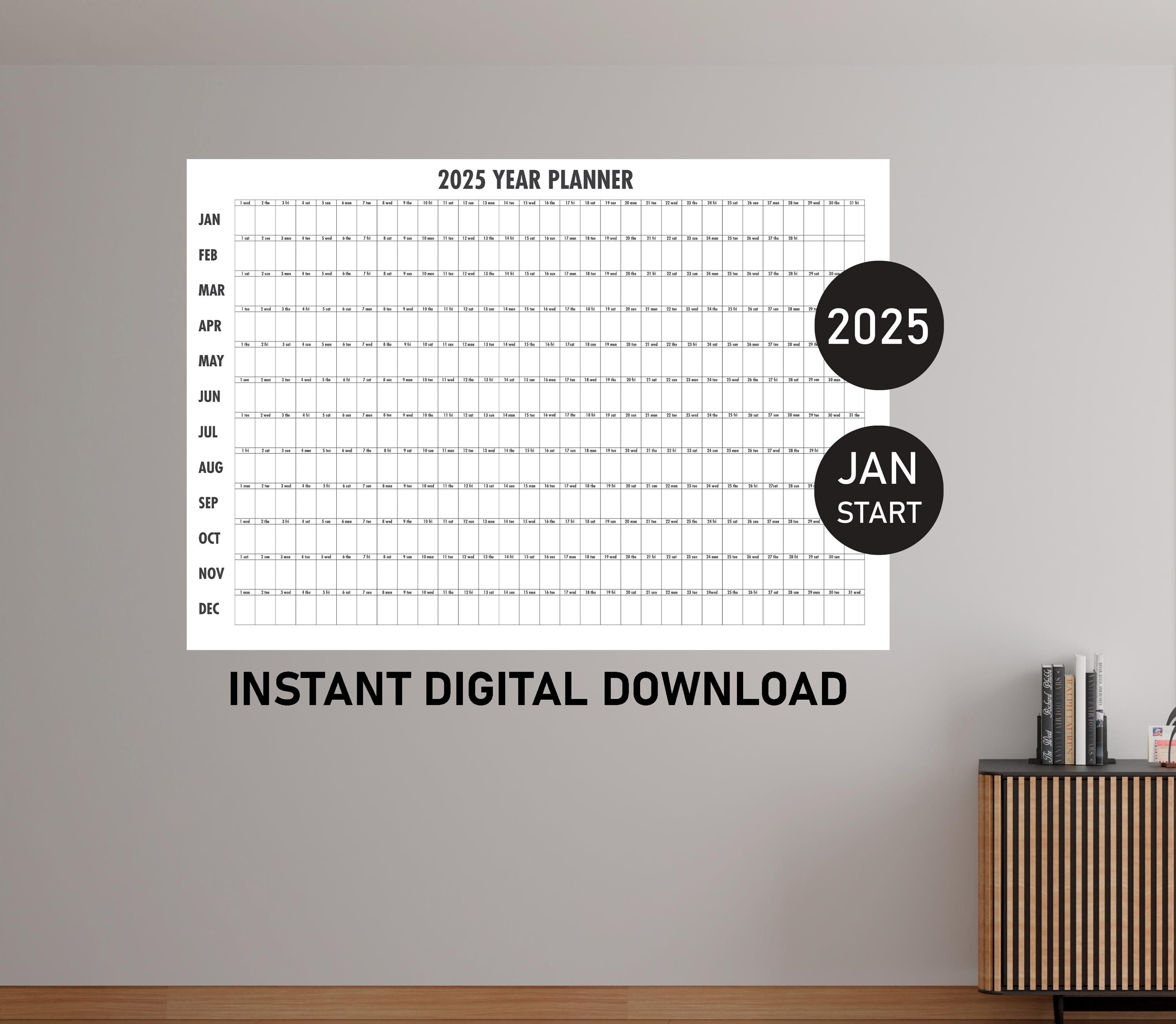 2025 Large Year Wall Planner Landscape Colourful, This is the Year ...