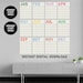 Large Monthly Wall Calendar A3 A4 PDF, Pastel Wall Planner, Undated ...