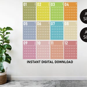 Large Monthly Wall Calendar A4 A3 Size, Undated Wall Calendar ...