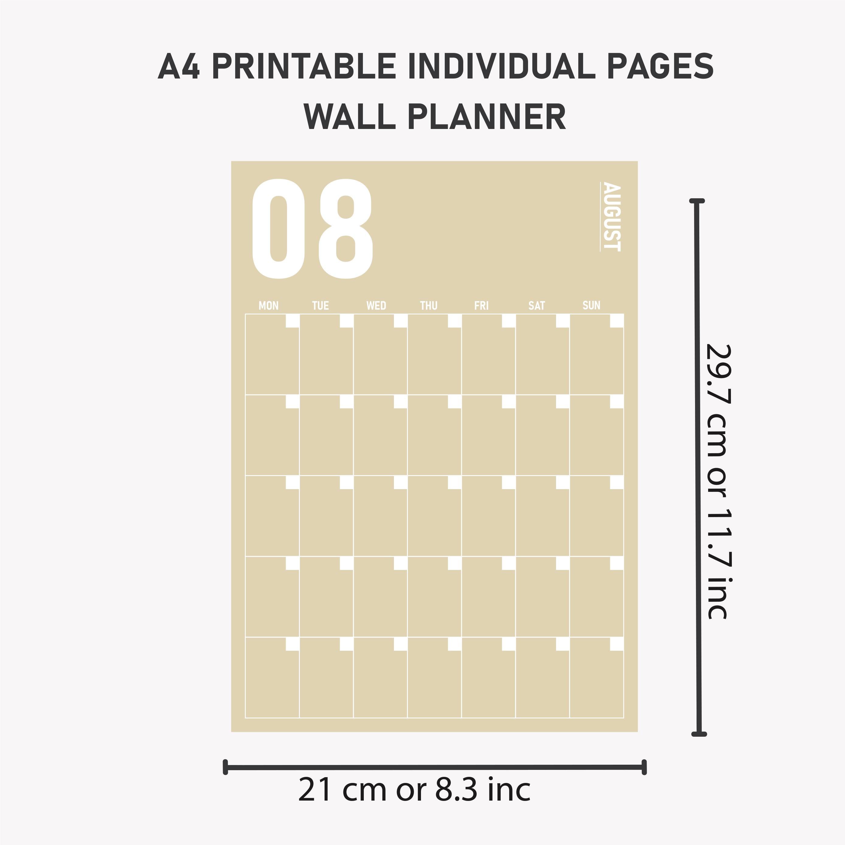 Large Monthly Wall Calendar A4 A3 Size, Undated Wall Calendar ...