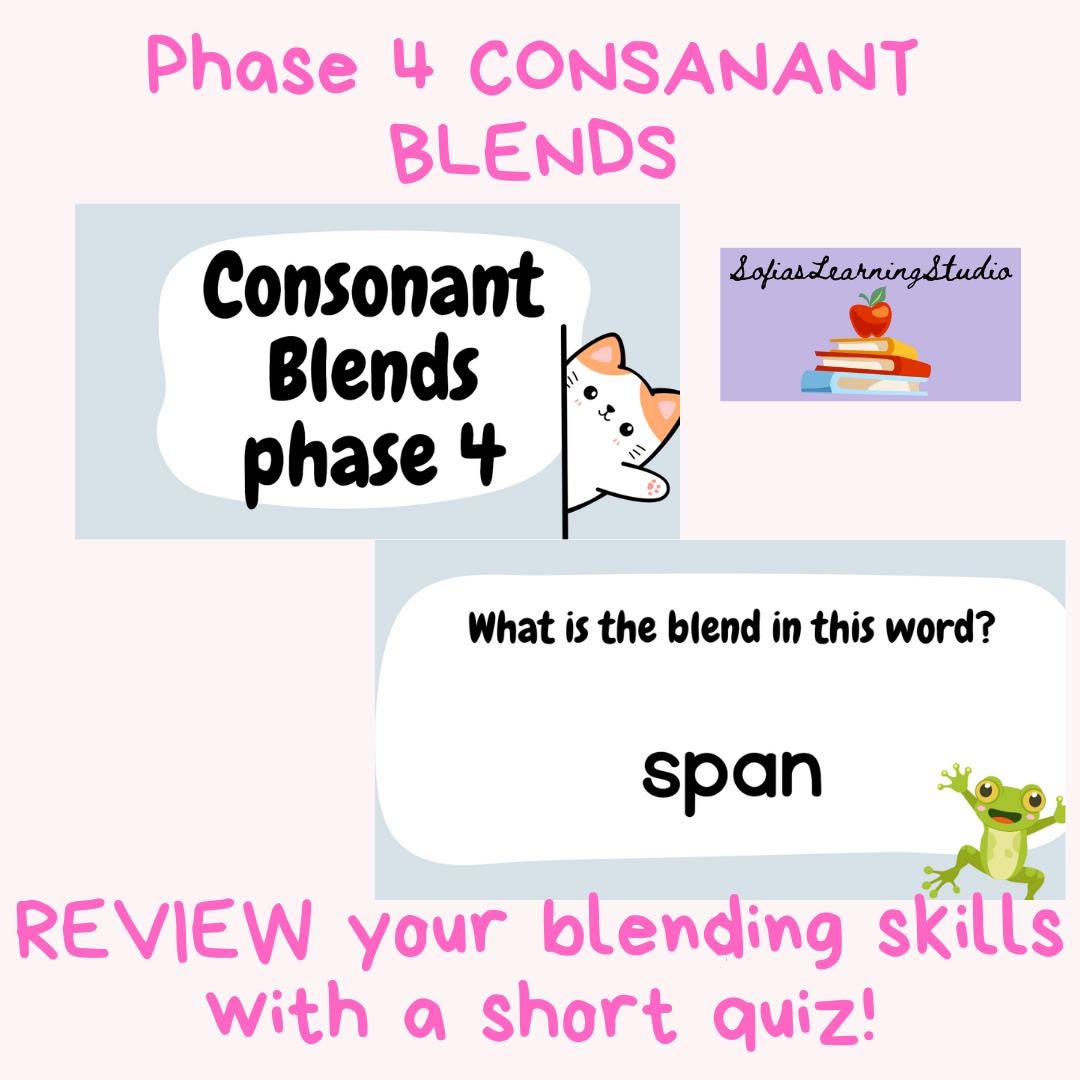 PHASE 4 Consonant Blends Phonics Quiz - Etsy