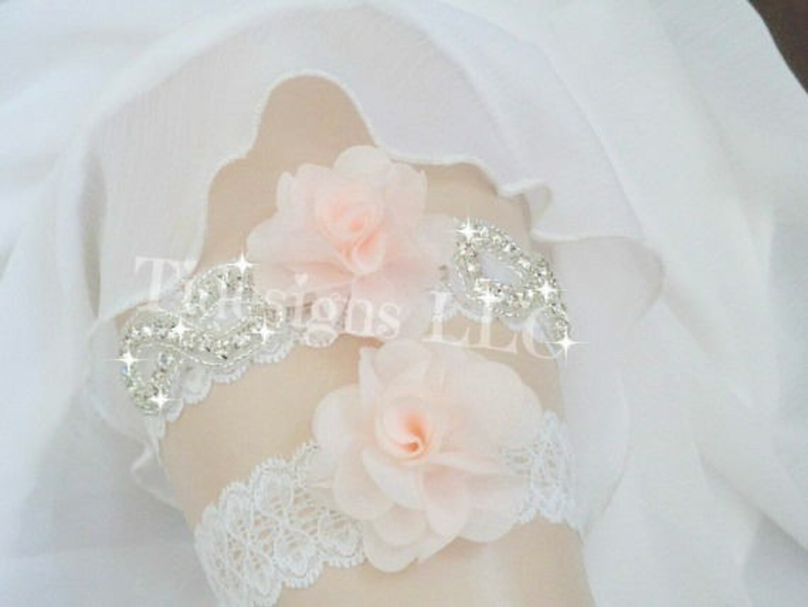 Pink Garter Set Blush Garter Set Wedding Garter Set Ivory - Etsy