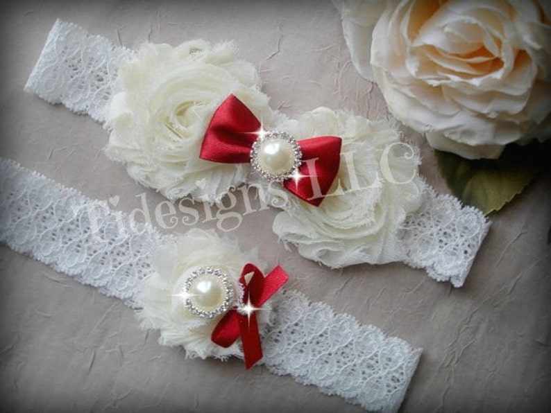 Wedding Garter Set Swarovski Crystal Garter Red Garter - Etsy