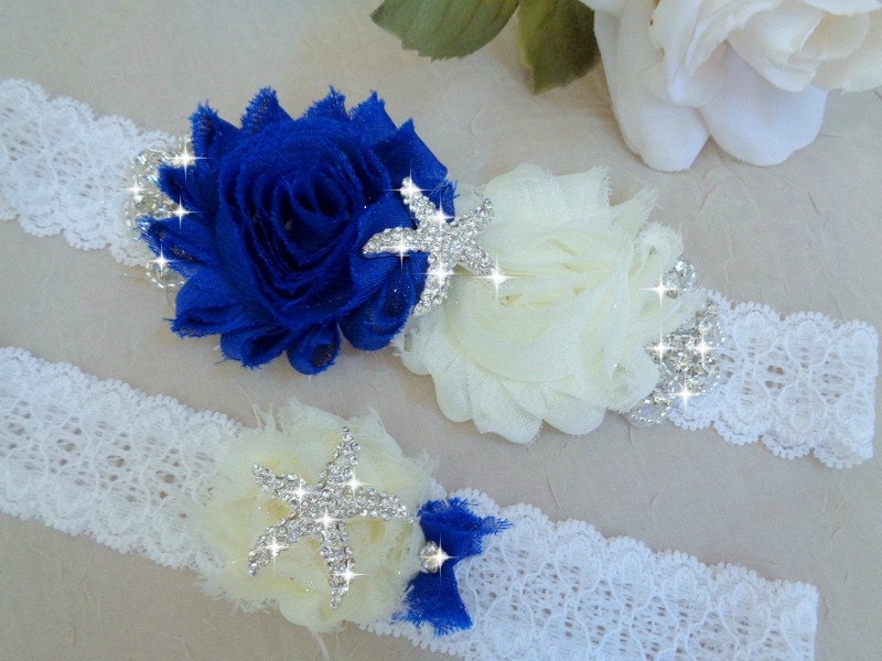 Royal Blue Wedding Garter Set Beach Weddig Garter Bridal | Etsy