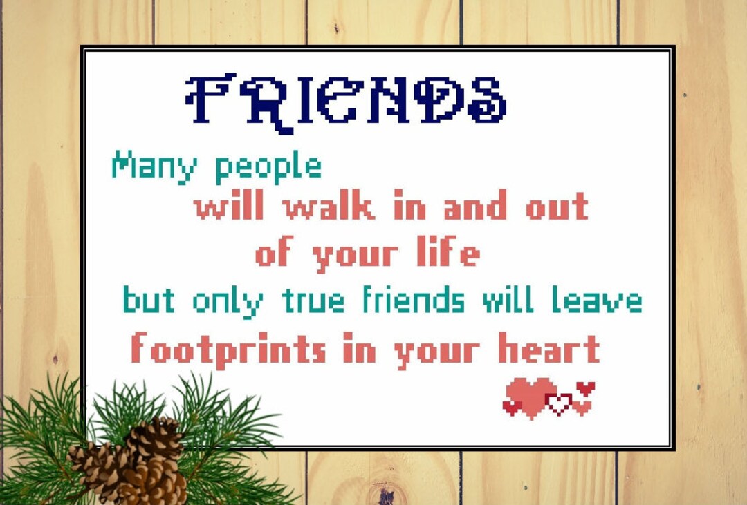 Friends - Counted Cross Stitch Chart - Downloadable Chart - Etsy