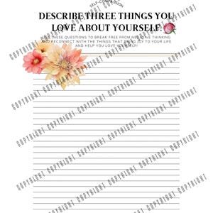 Self Compassion Digital Print Self-care Printable With Floral Design ...
