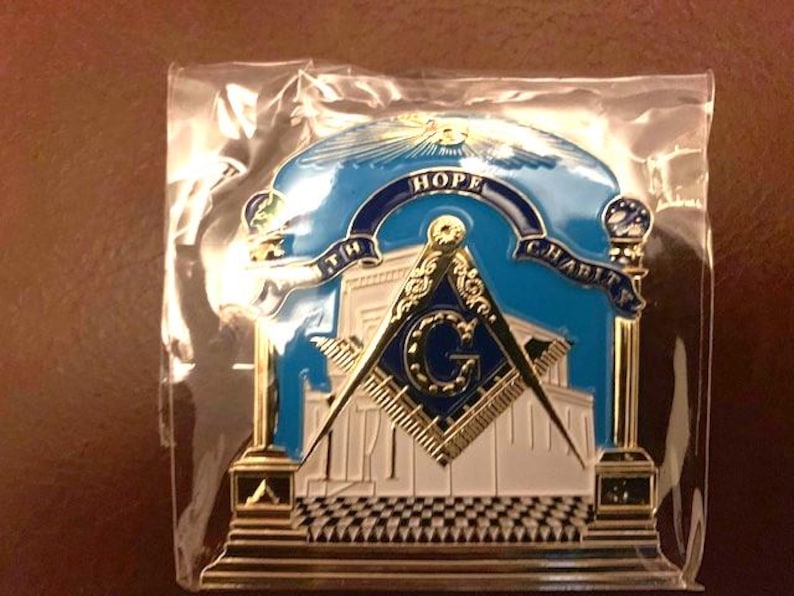 Custom 3rd Degree Blue Lodge Master Mason Emblem Freemasonry Pillars ...