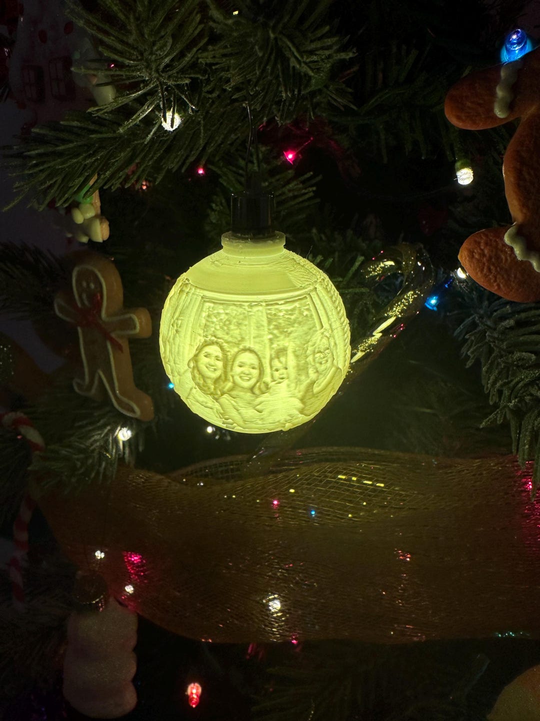 Custom 3D Printed Lithophane Christmas Ornament With LED Personalized ...