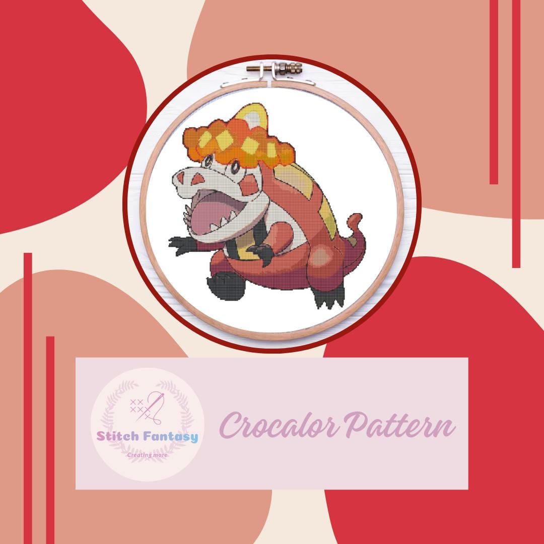 Crocalor Pokemon Cross Stitch Pattern - Digital PDF, Instant Download ...