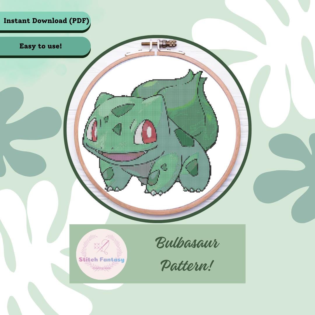 Bulbasaur Pokemon Cross Stitch Pattern Digital PDF, Instant Download - Etsy
