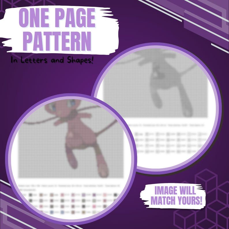 Mewtwo Evolutions Pokemon Cross Stitch Pattern Package - Digital PDF ...