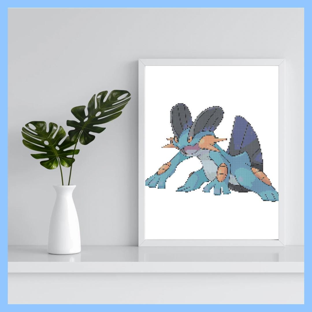 Mudkip Evolutions Pokemon Cross Stitch Pattern Package - Digital PDF ...