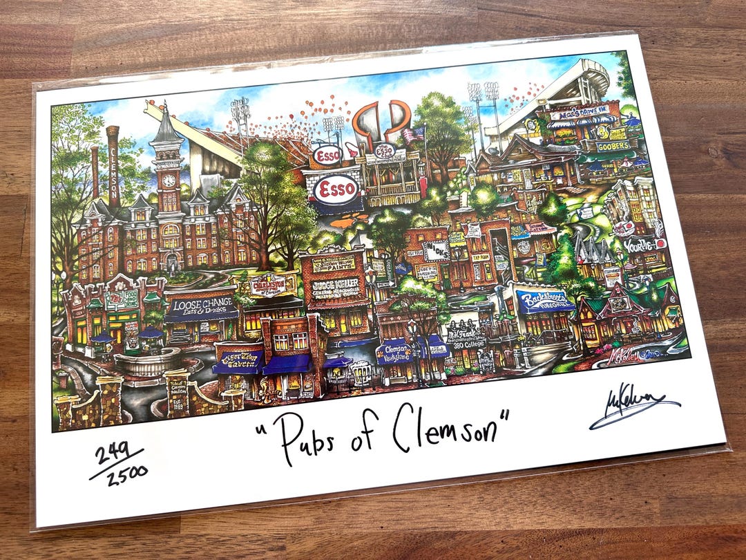 Pubs of Clemson, South Carolina Purple Orange Limited Edition ...