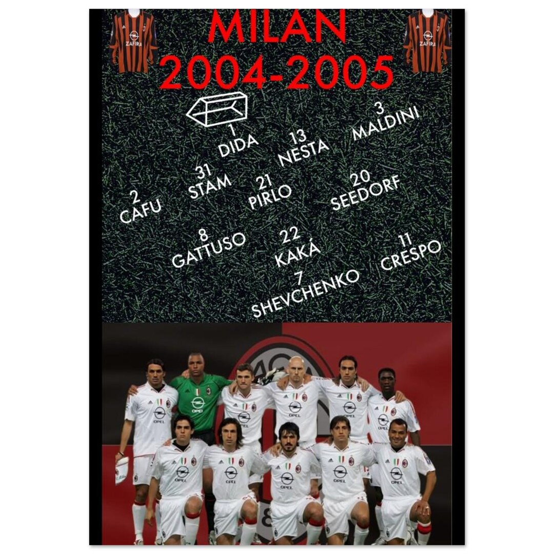 AC Milan 2004-2005 Poster: Iconic 70x100 Cm / 28x40″ Matte Paper ...