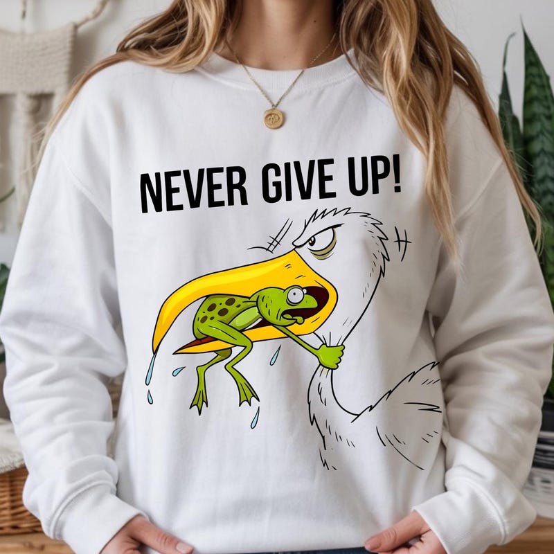 Never Give up Frog - Etsy