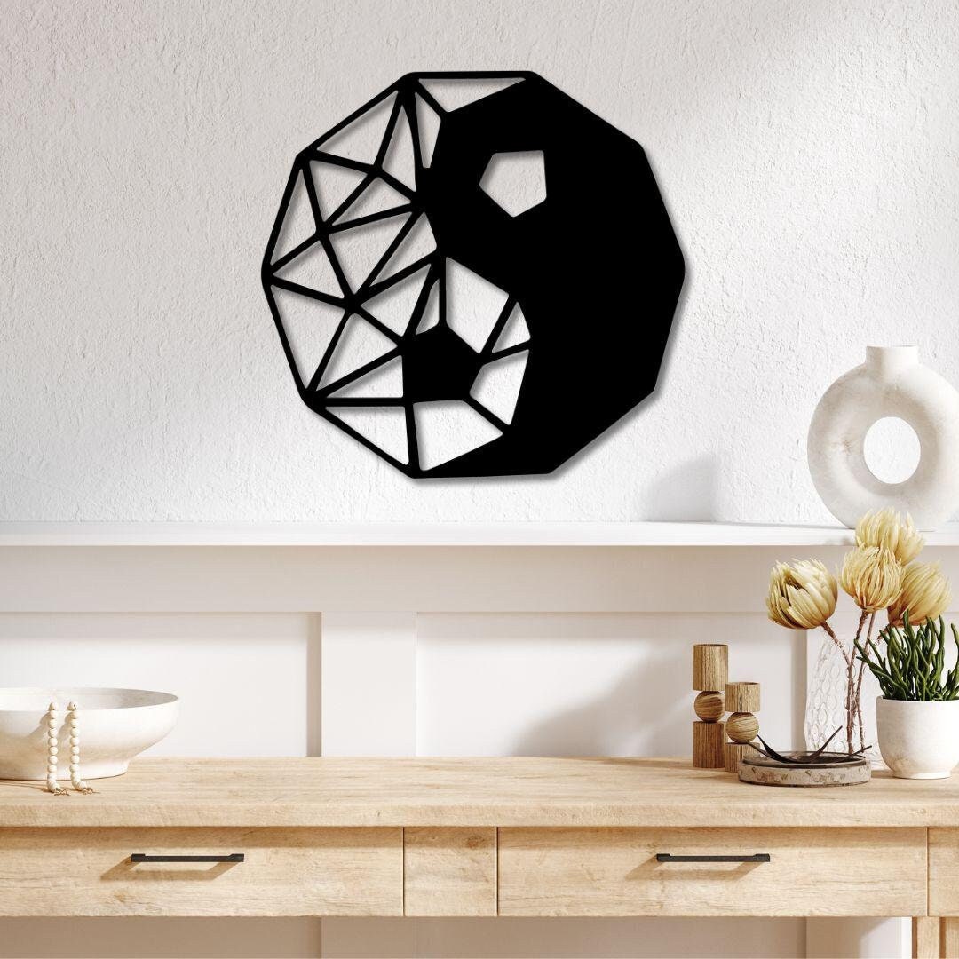 Yin Yang Metal Wall Art, Yin Yang Metal Wall Decor, Feng Shui Wall Art ...