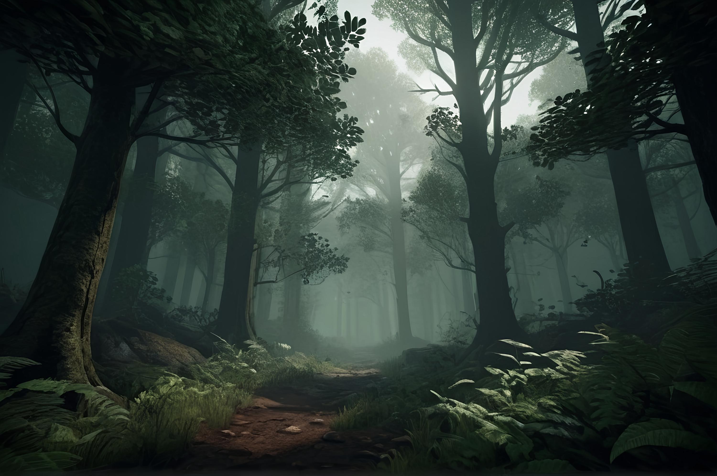 Dark Forest Trail AI Print - Digital Download - Etsy