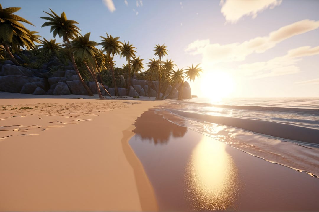 Tropical Beach AI Print Digital Download - Etsy